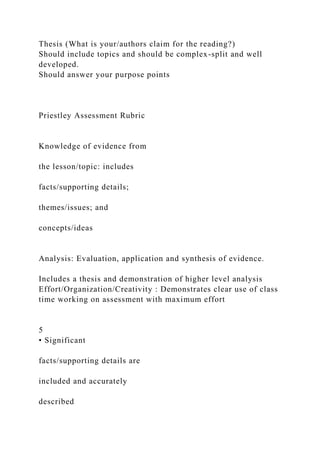 Priestley Purpose Reading RubricStudent Name ____.docx