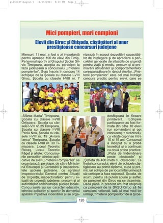 Concurs de elevi Prietenii pompierilor 2011 | PDF