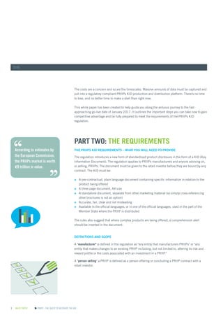 PRIIPs - The Quest To Recreate The KID | PDF