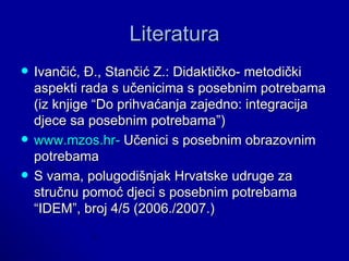 Prilagodbe u nastavi za učenike s teškoćama u razvoju | PPT