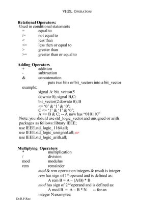 Prilimanary Concepts of VHDL by Dr.R.Prakash Rao | DOCX