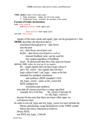 Prilimanary Concepts of VHDL by Dr.R.Prakash Rao | DOCX | Programming Languages | Computing