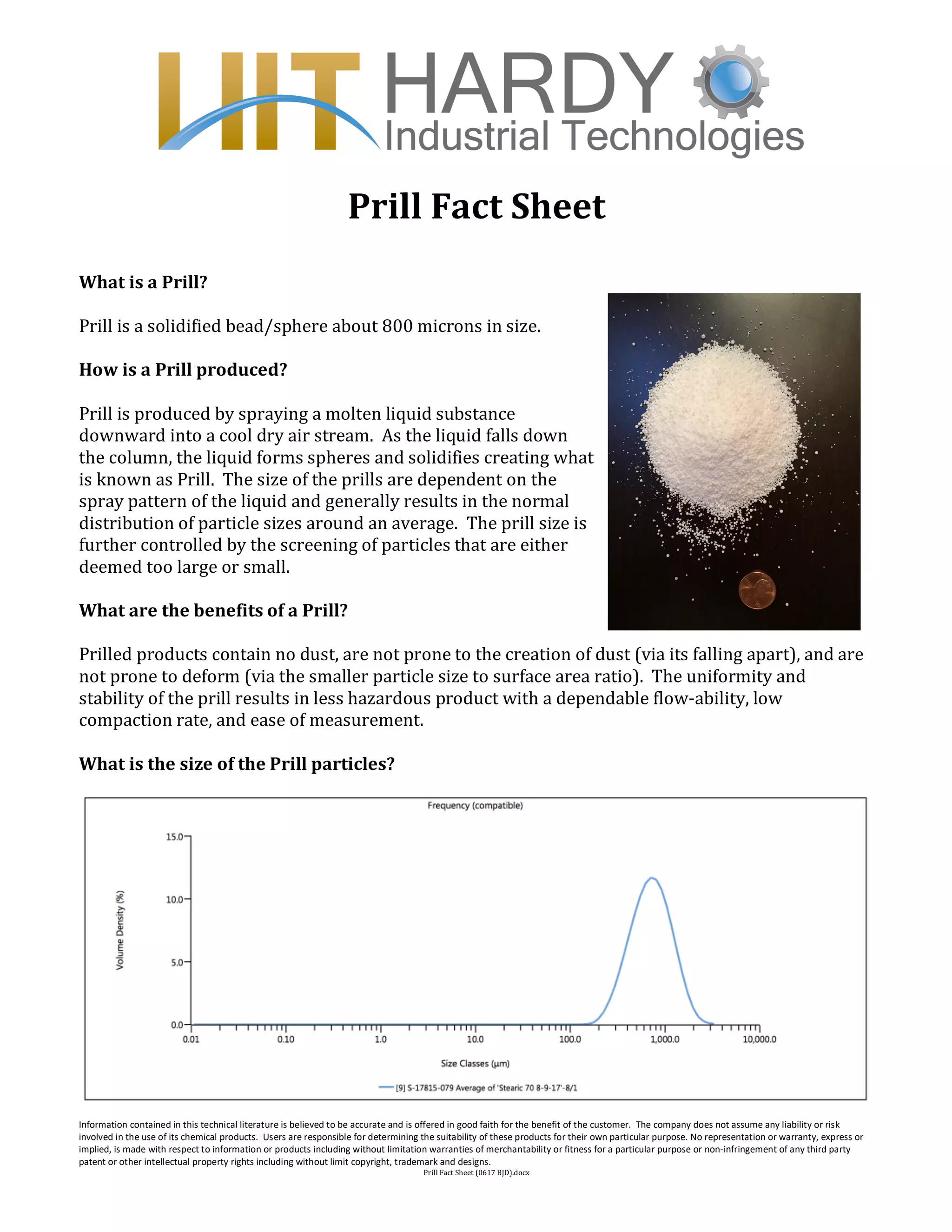 HIT Prill Fact Sheet | PDF | Chemistry | Science