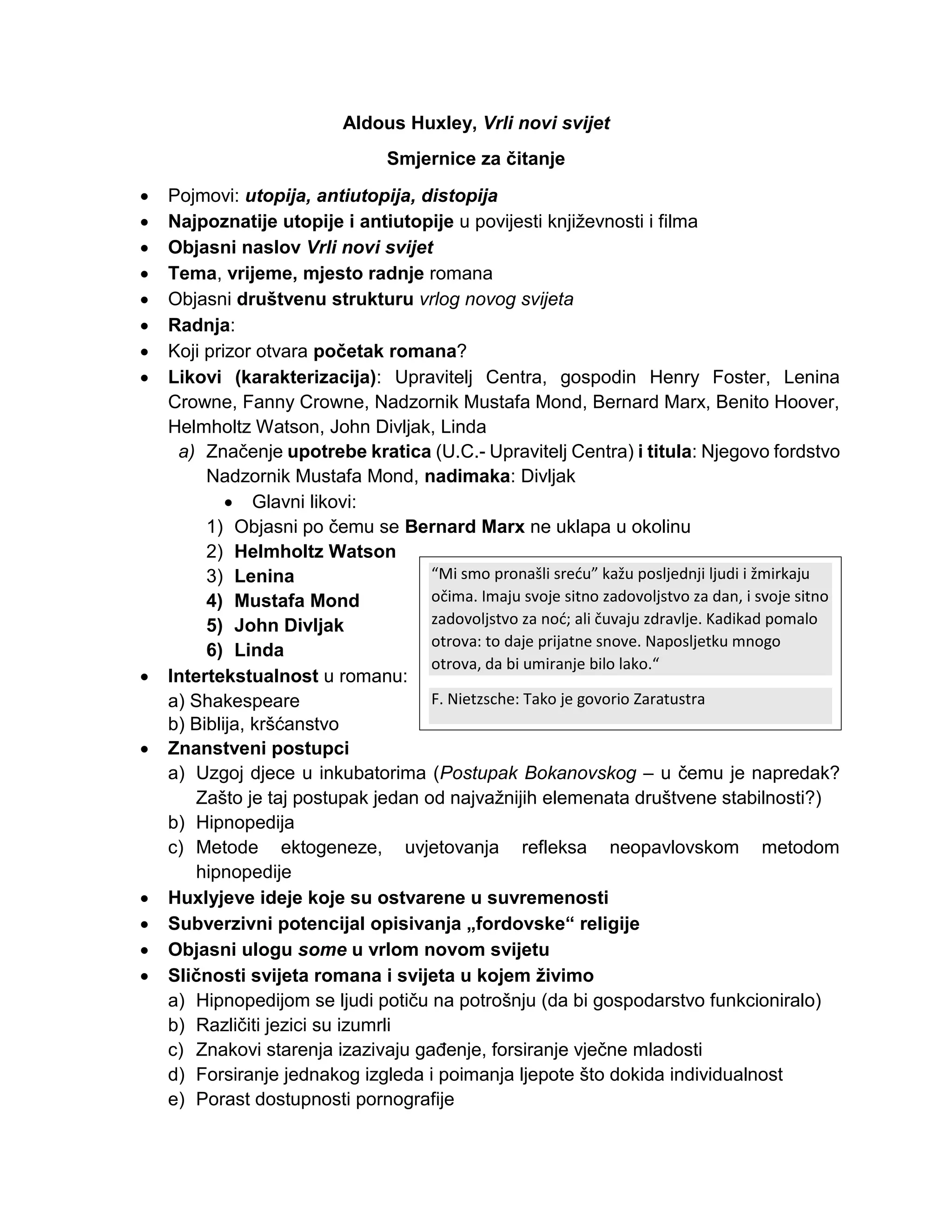 Prilog 5, Projektni zadaci Huxley | PDF