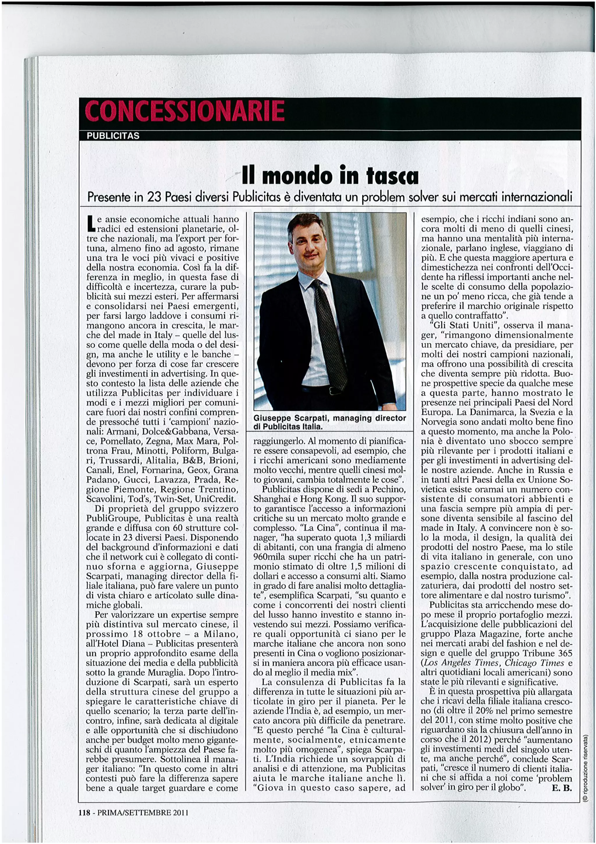 Giuseppe Mauro Scarpati, Intervista Prima Comunicazione, Settembre 2011 ...