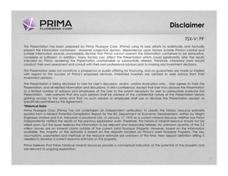 Corporate Presentation: Prima Fluorspar Corp. (April 2013) | PPT