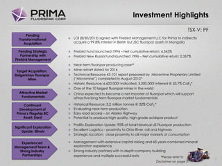 Prima investor presentation aug 2013 | PPT