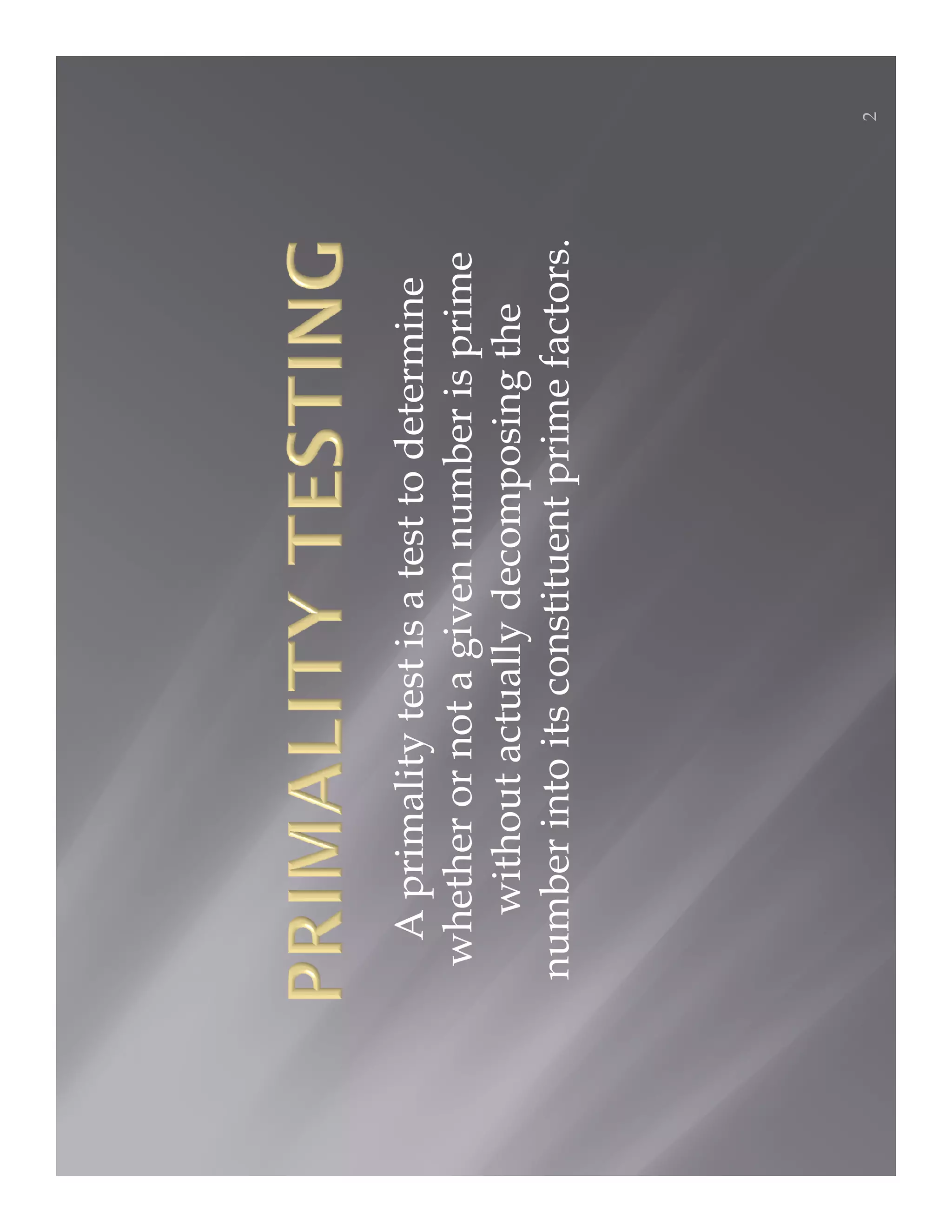 Primality testing | PDF