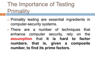 The Complexity Of Primality Testing | PPTX