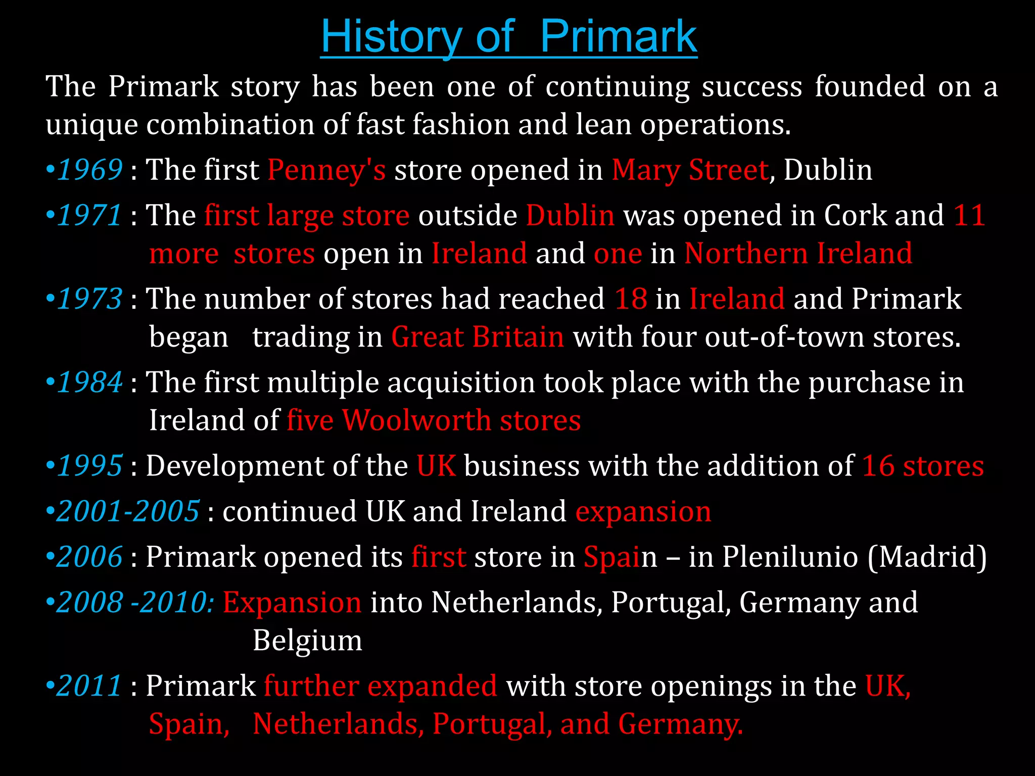 Primark:overview | PPTX