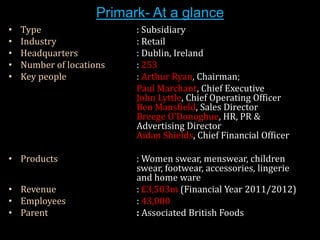 Primark:overview | PPTX