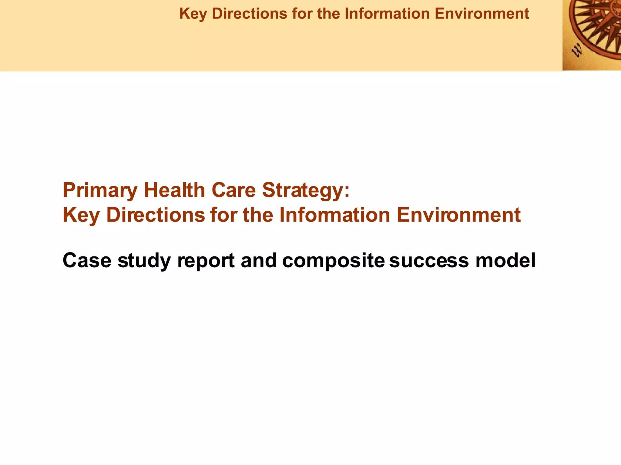 Primary Health Care Strategy | PPT