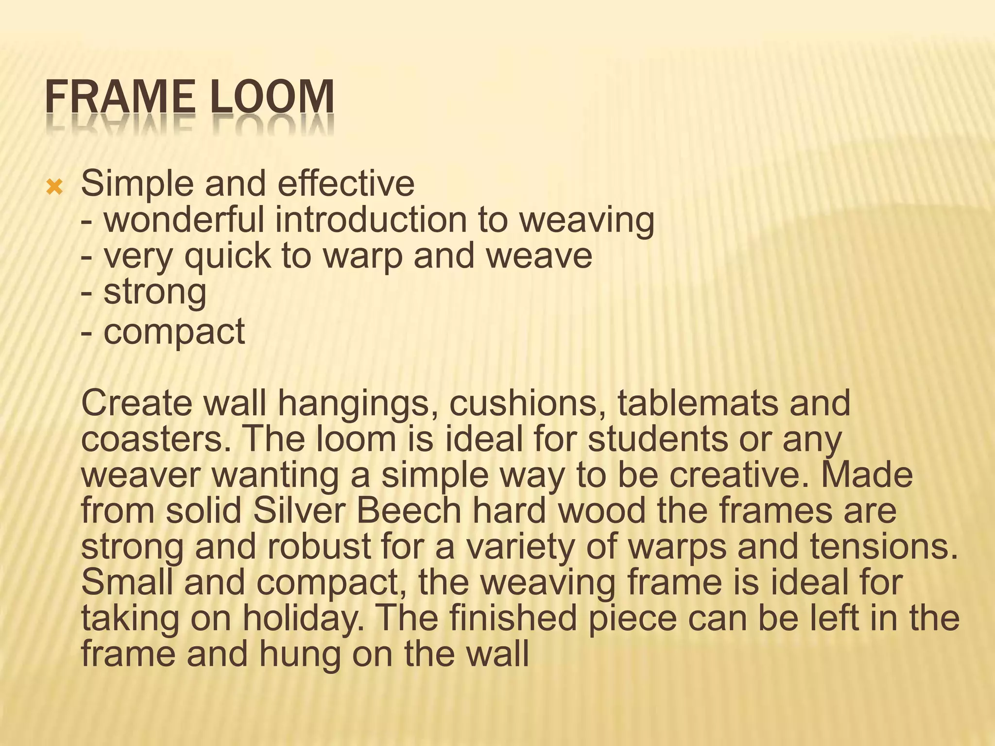 Primary motions of Loom. | PDF