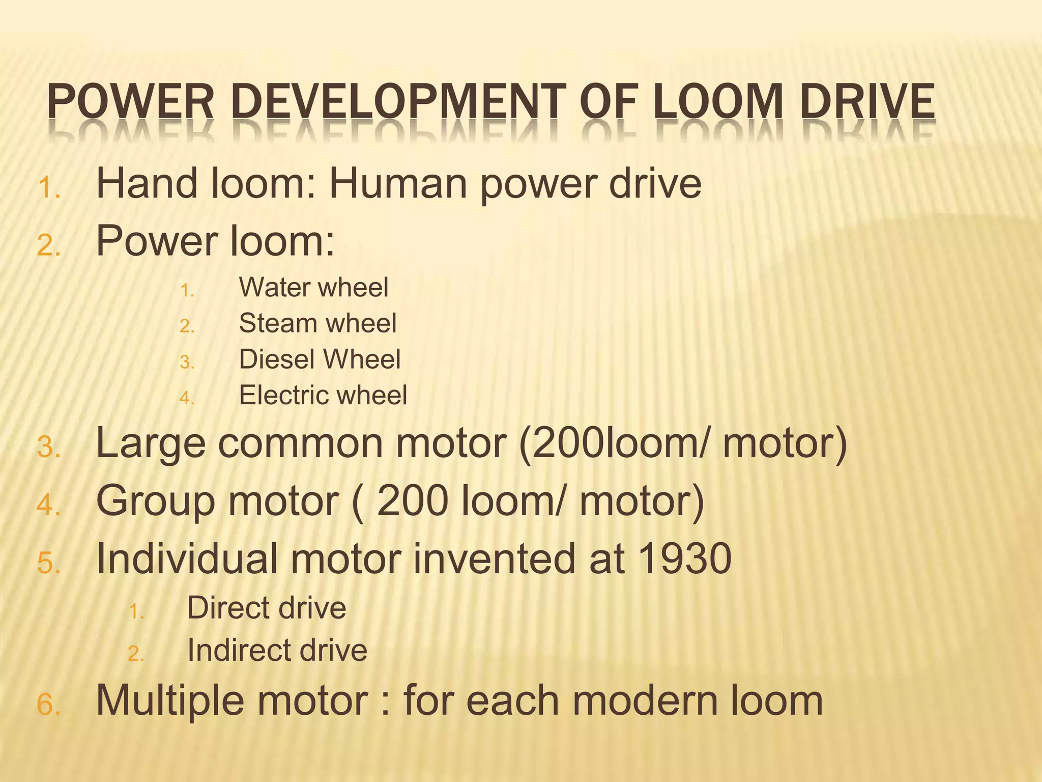 Primary motions of Loom. | PDF