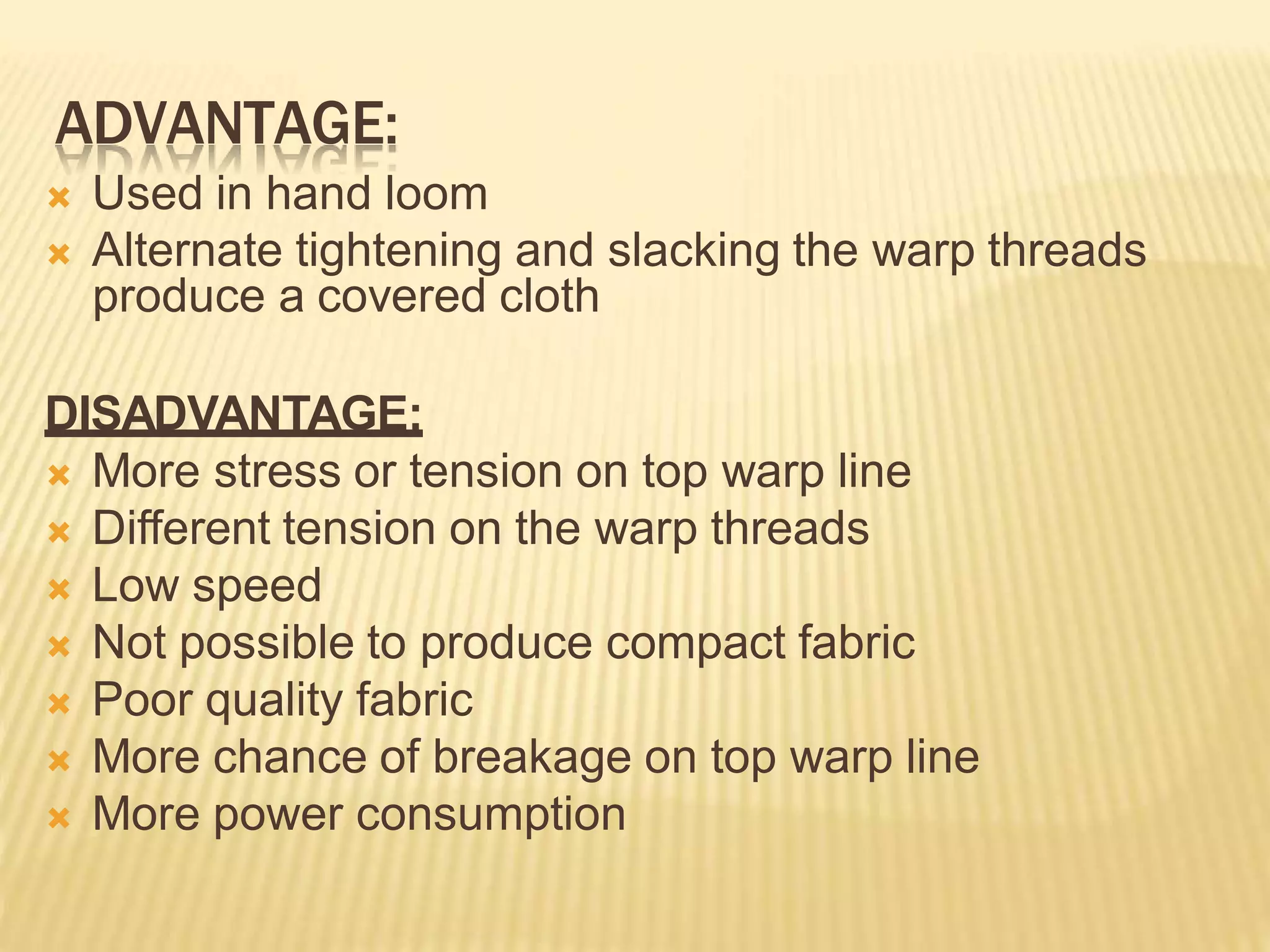 Primary motions of Loom. | PDF