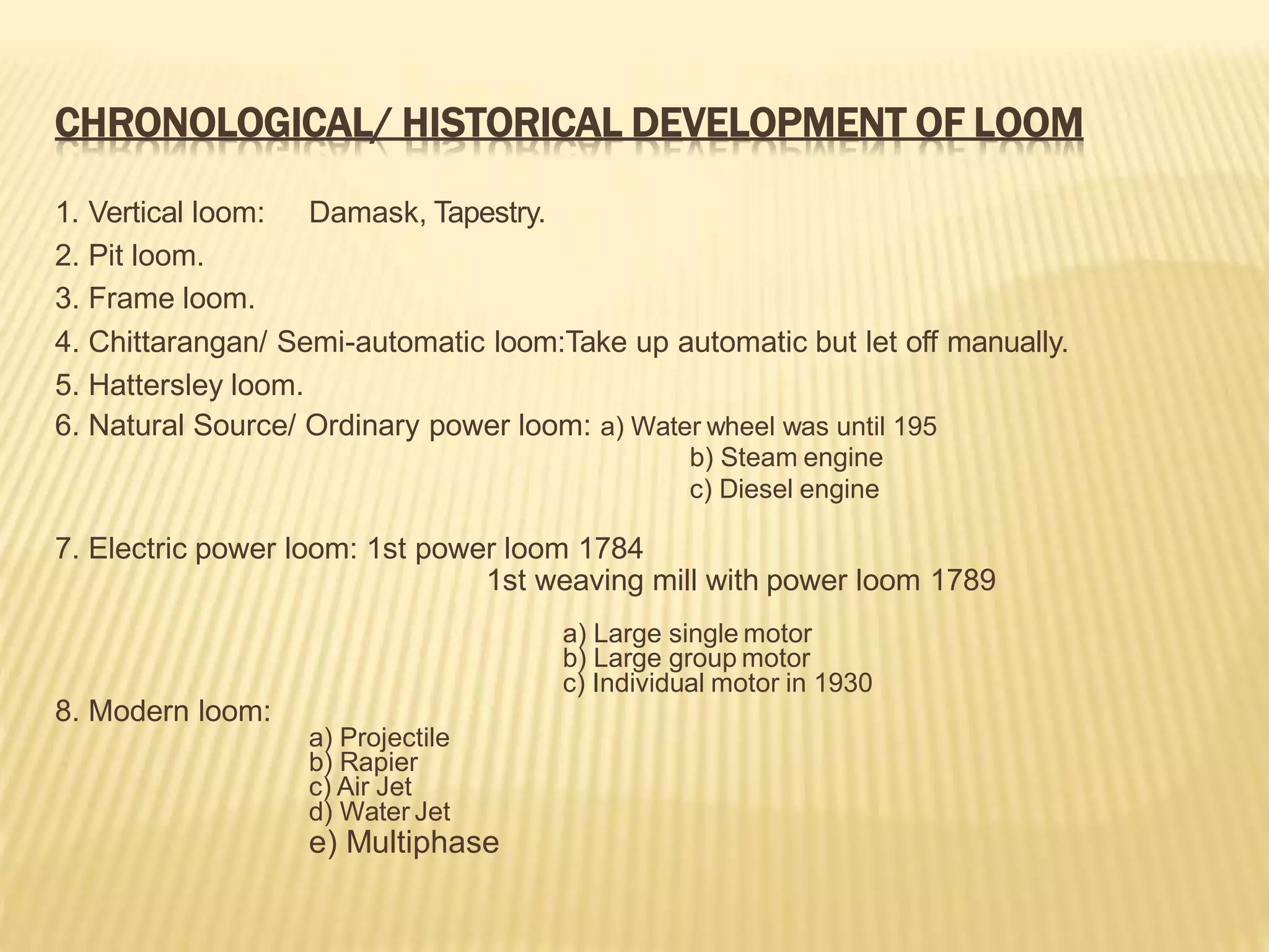 Primary motions of Loom. | PDF