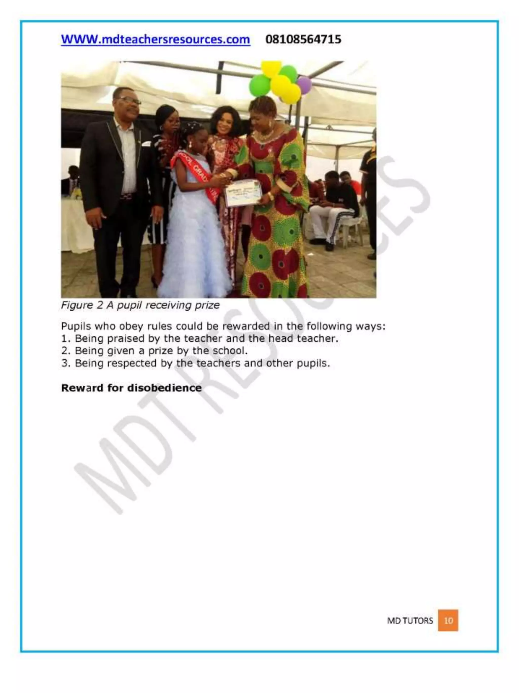 Civic Education lesson Note for Primary 1 | PPTX