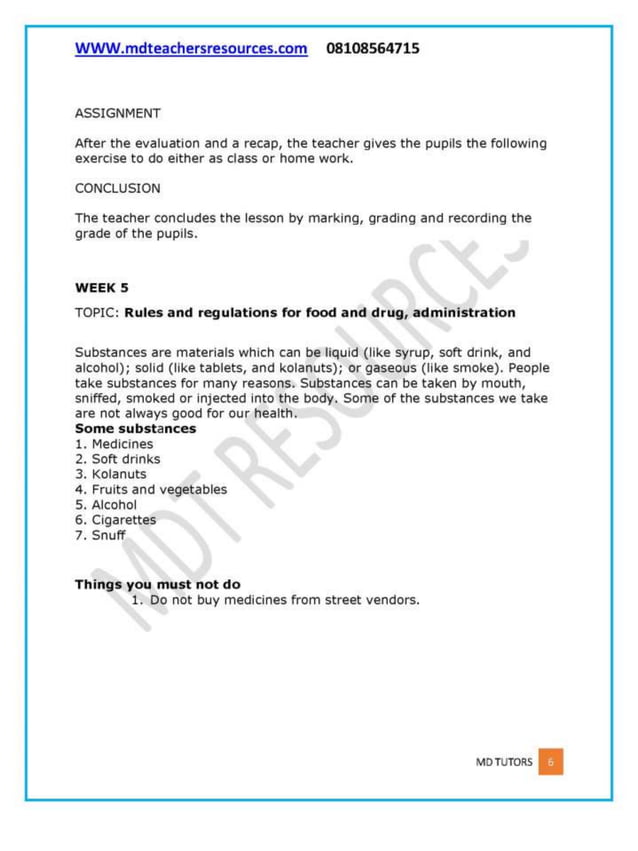 Civic Education lesson Note for Primary 1 | PPTX