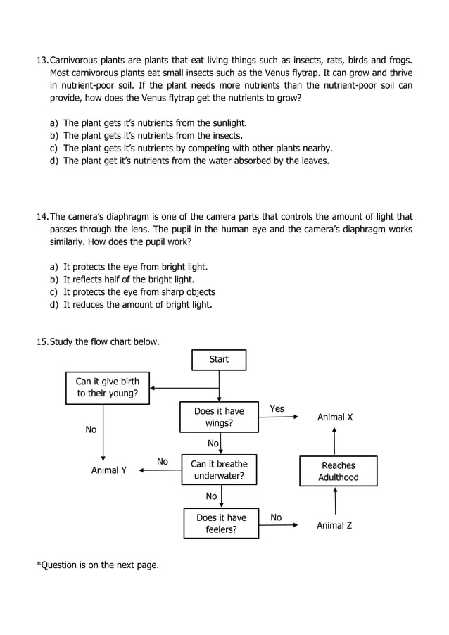 Vanda International Science Competition Primary Grade 3 | PDF ...