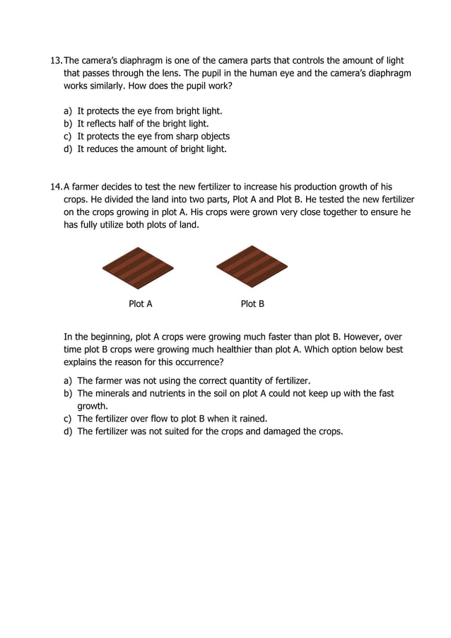 Vanda International Science Competitions Primary Grade 4 | PDF ...