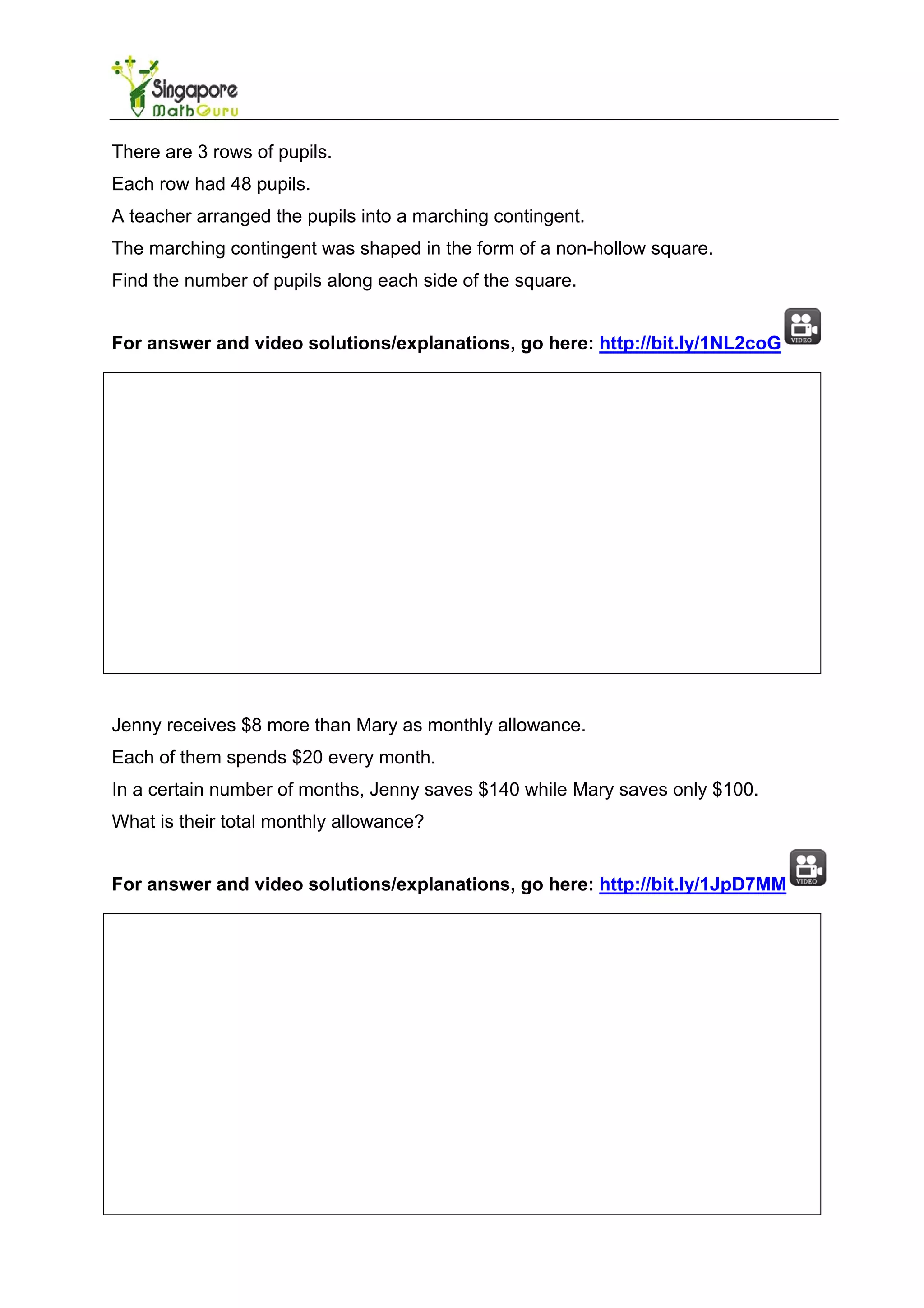 Primary 5 Math Revision, Questions & Tuition | PDF