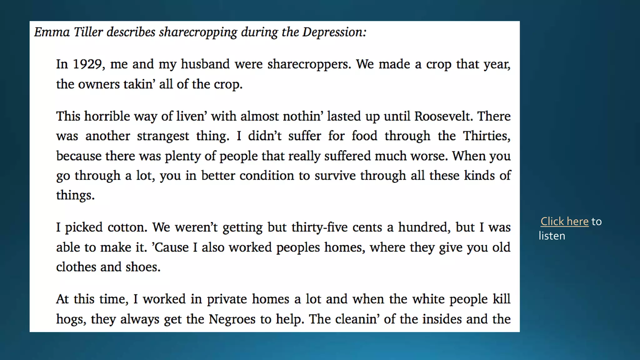 Primary accounts of the great depression | PPTX