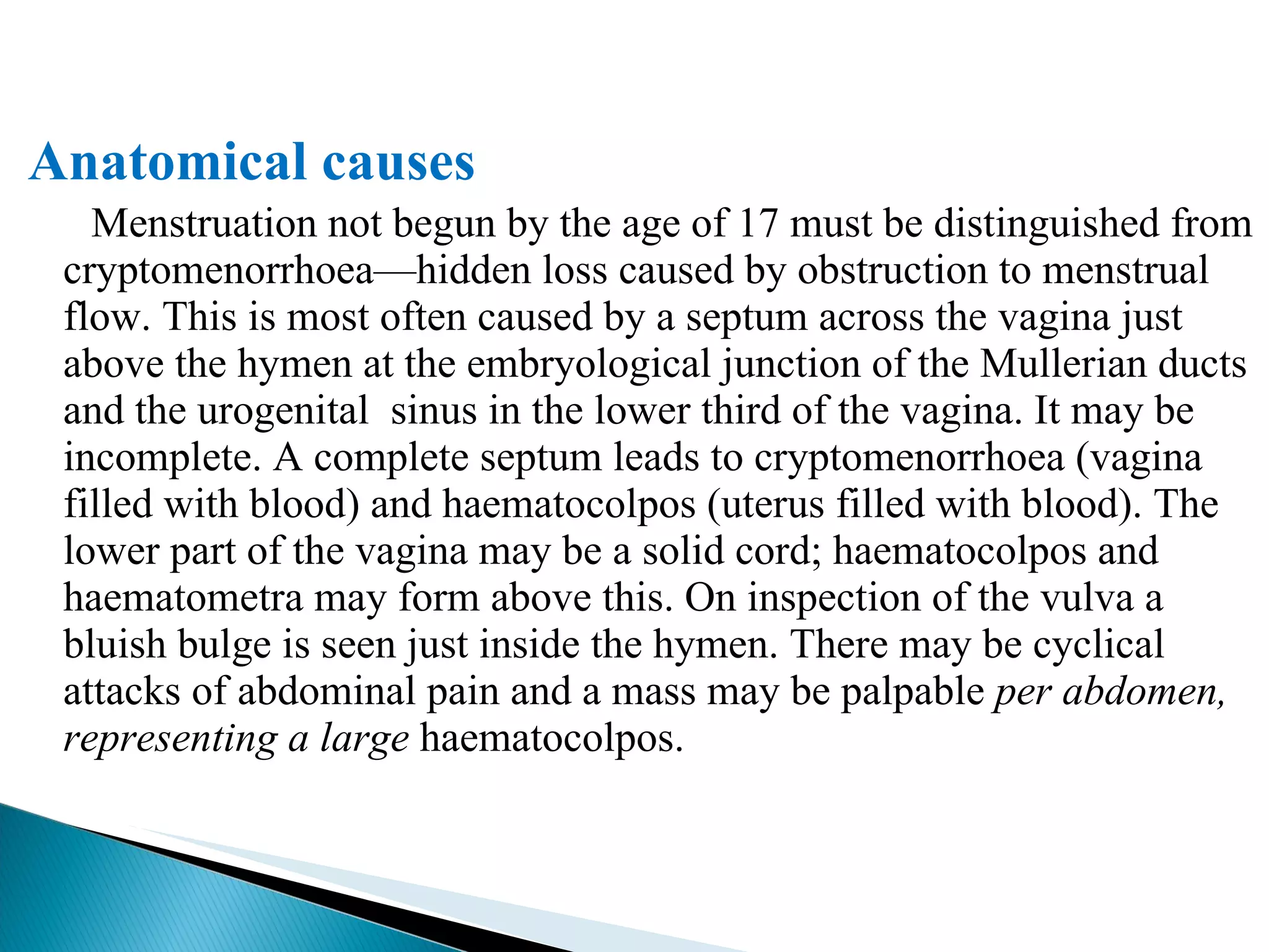 gynaecology.Primary amenorrhea.(dr.sundus) | PPT