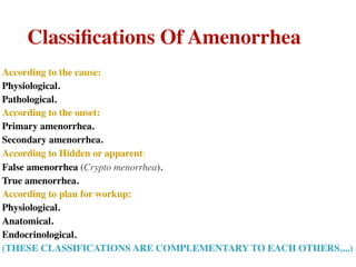 Primary amenorrhea | PPT