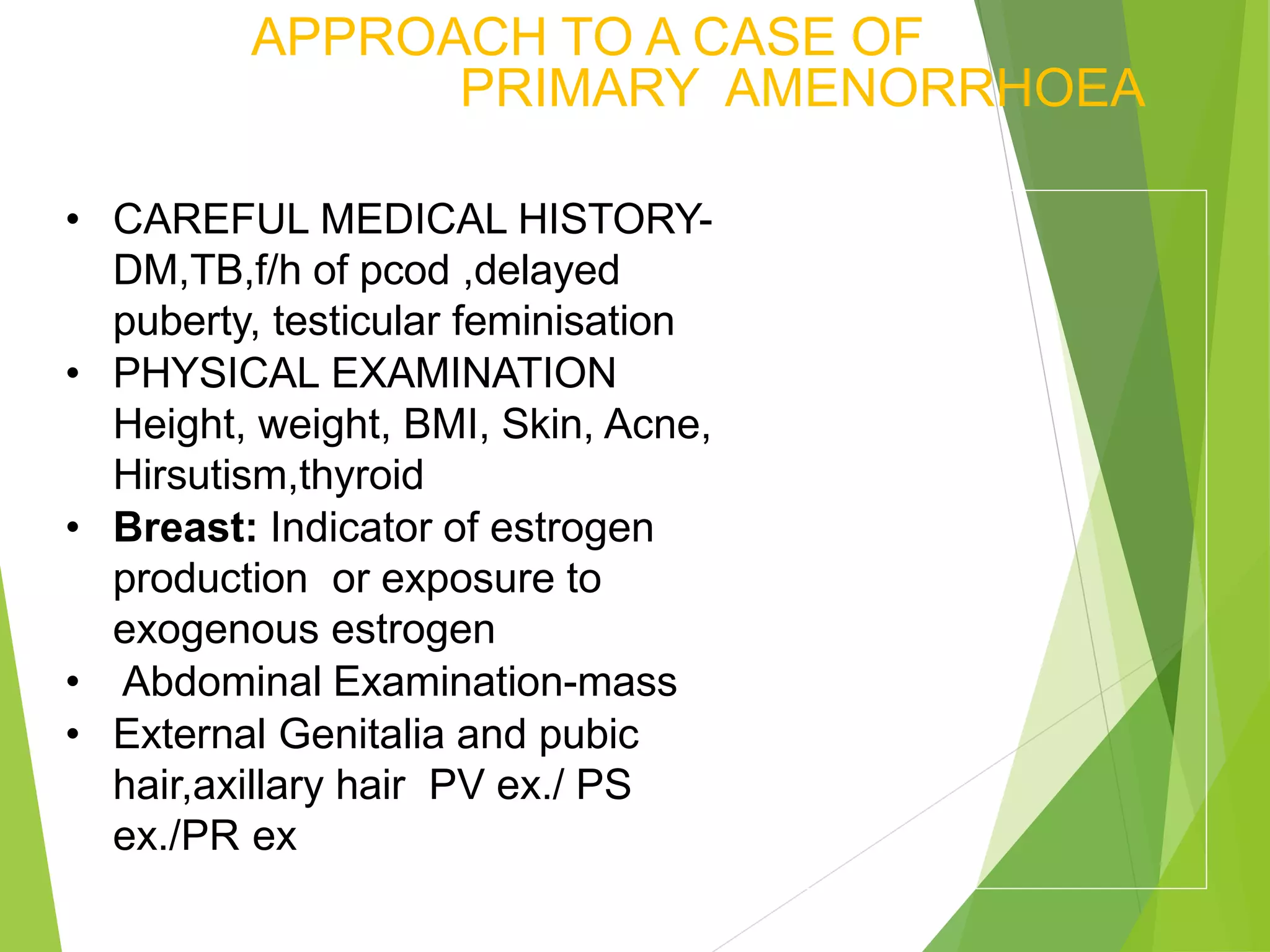 Primary amenorrhea and management | PPTX