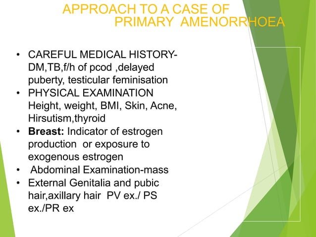 Primary amenorrhea and management | PPTX