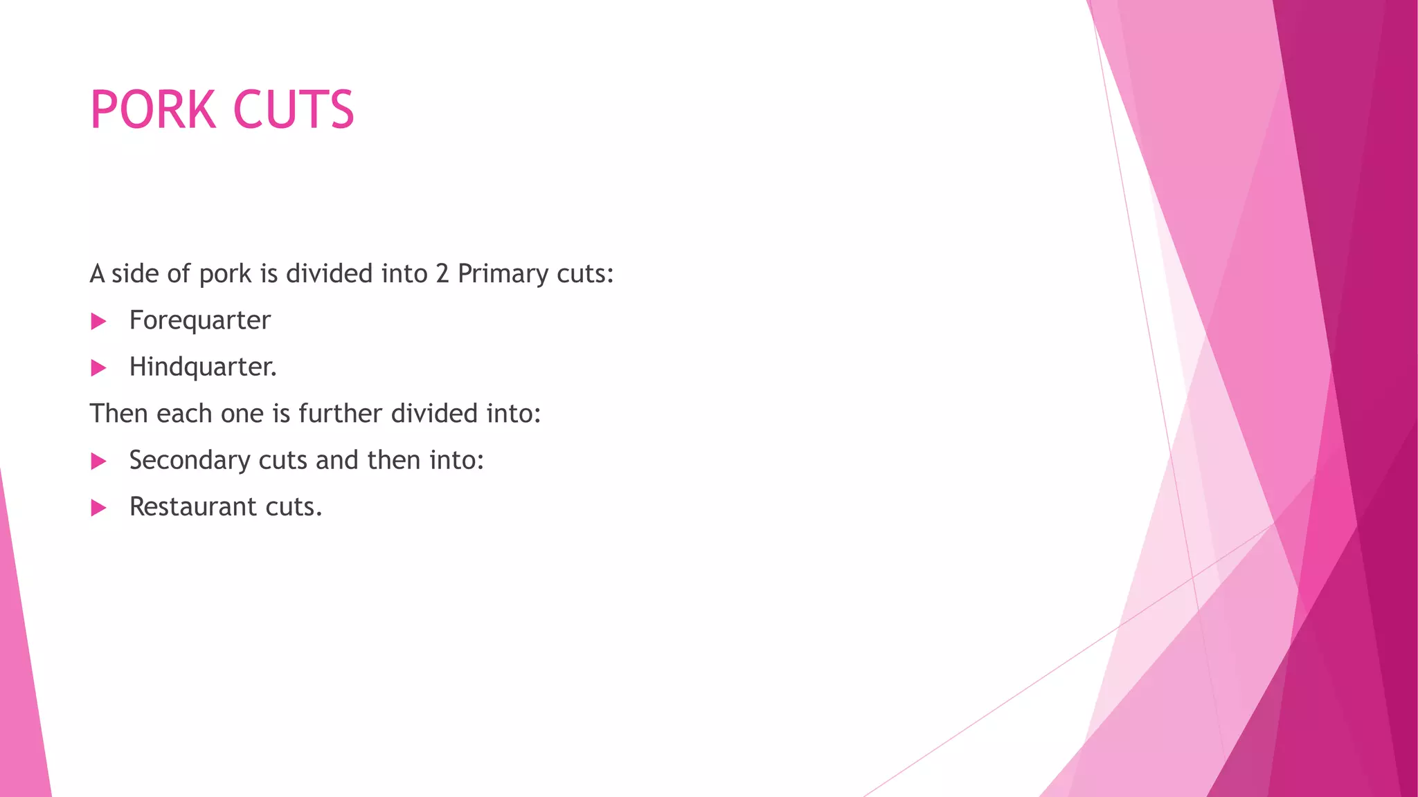 Primary and secondary cuts of meat | PPTX