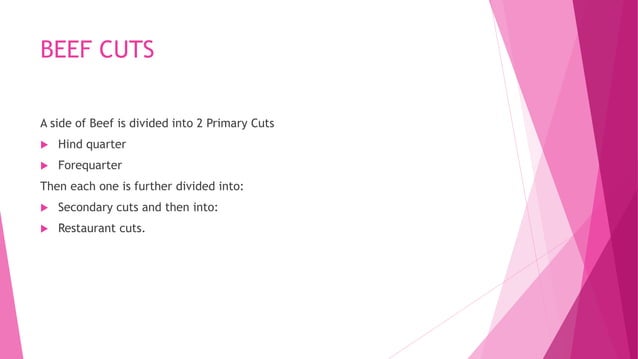 Primary and secondary cuts of meat | PPTX