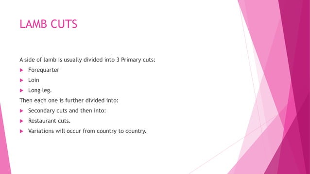 Primary and secondary cuts of meat | PPTX