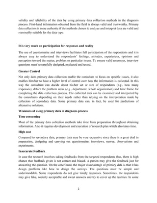 Weakness and strength of Primary and secondary data | DOCX