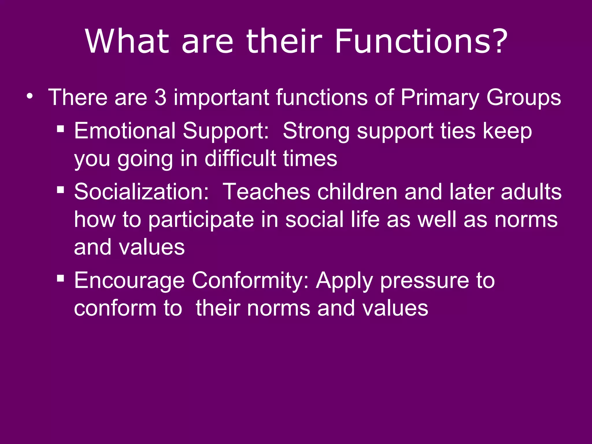 Primary and secondary groups | PPT