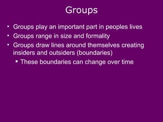 Primary and secondary groups | PPT