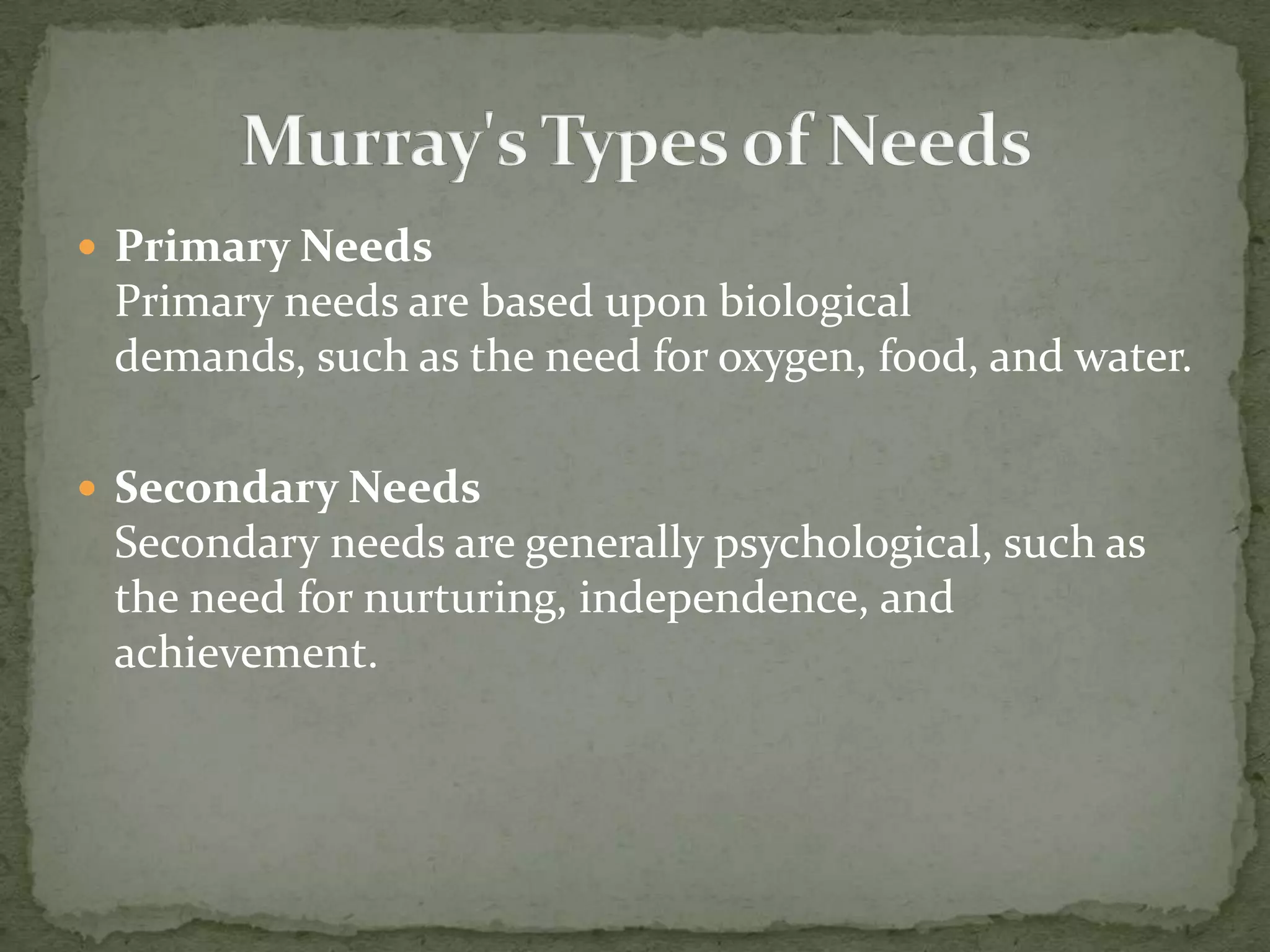 Primary and secondary needs | PPTX