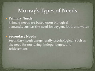 Primary and secondary needs | PPTX