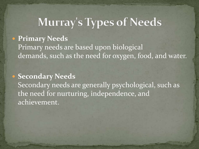 Primary and secondary needs | PPTX