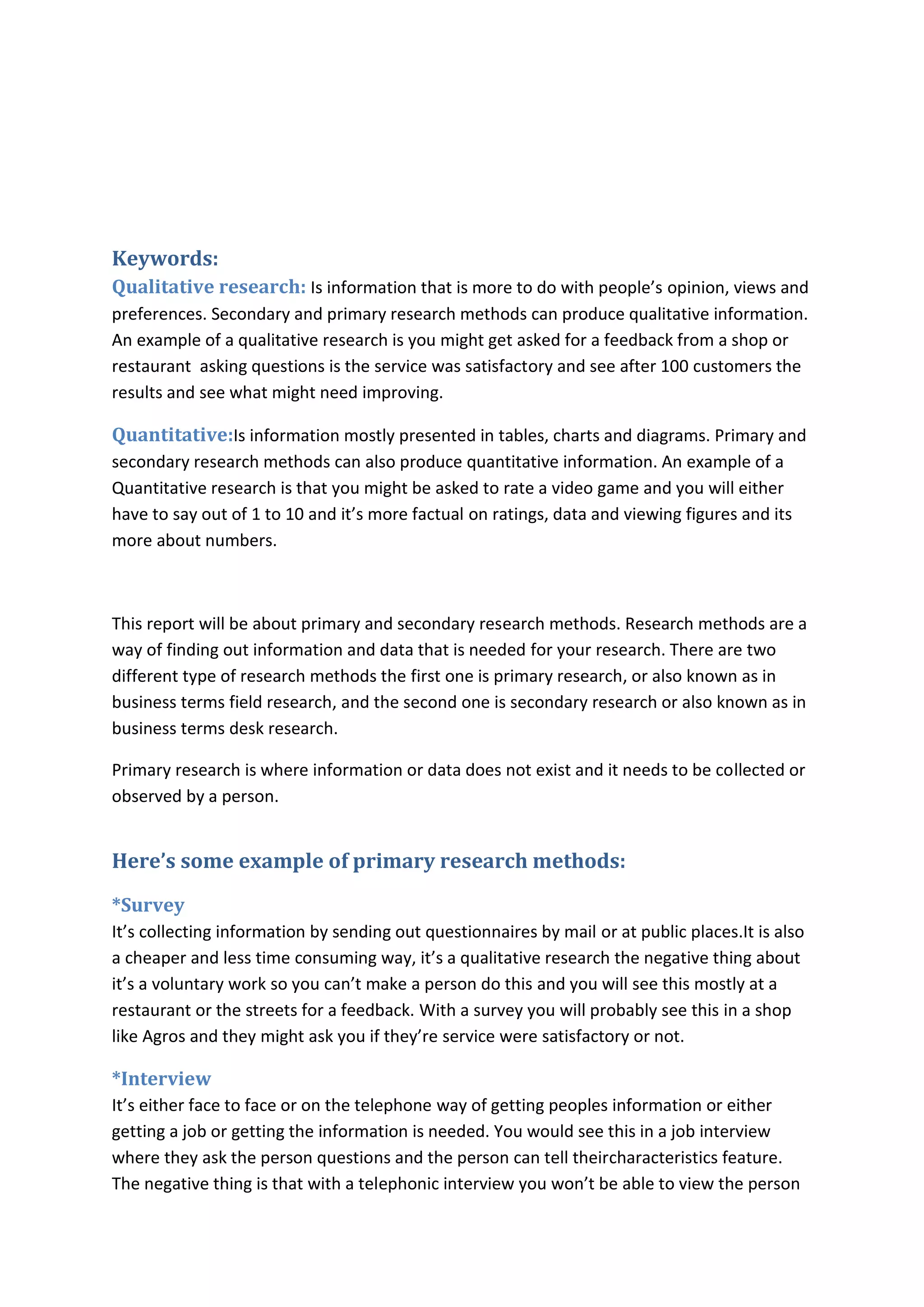 Primary and secondary report irene | DOCX