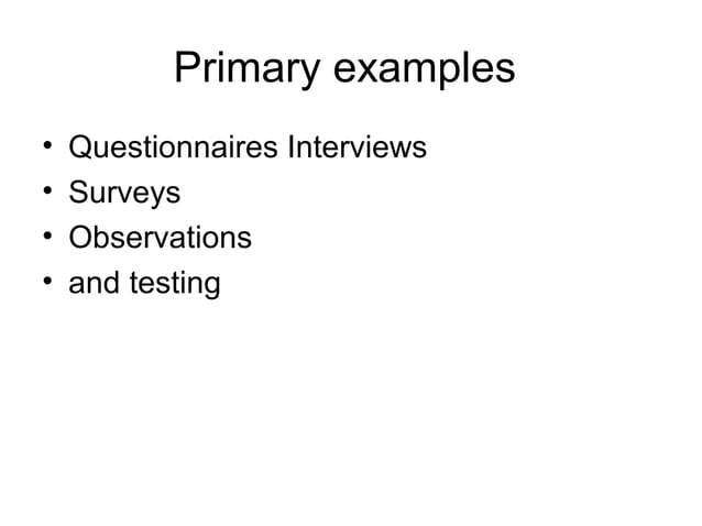 Primary and secondary research | PPT