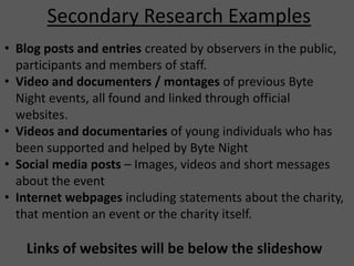 Primary and secondary research | PPTX