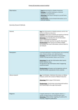 Primary and secondary reserach methods | PDF