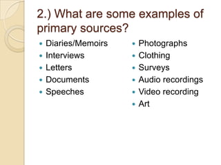 Primary and secondary resources | PPTX