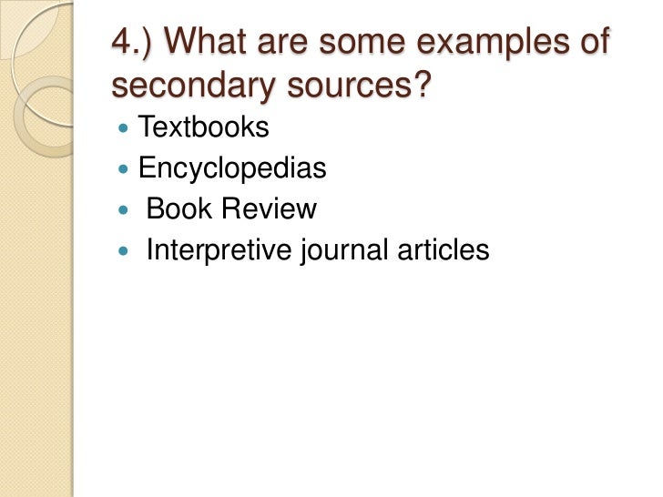 Primary and secondary resources