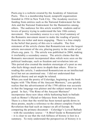 Primary and Secondary Source Comparison Assignment Instuctions and.docx