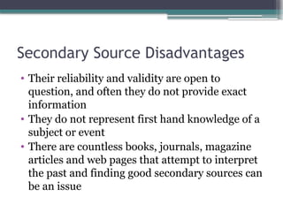 Primary and Secondary Sources of Informatioon | PPTX