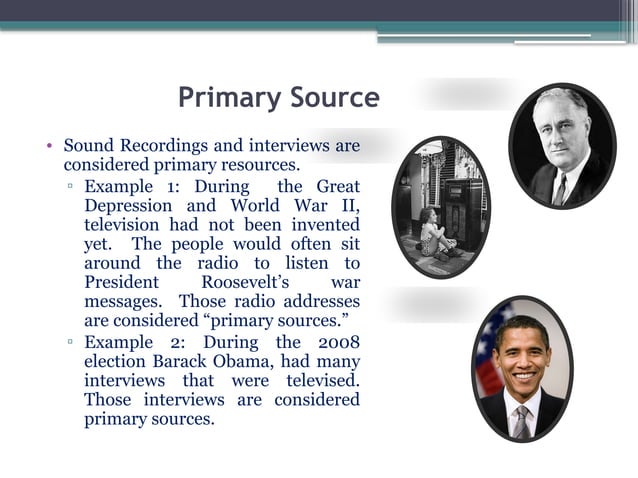 Primary and Secondary Sources of Informatioon | PPT