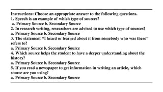 Grade 8- Primary and secondary sources.pptx