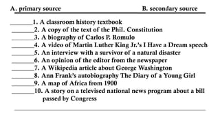 Grade 8- Primary and secondary sources.pptx